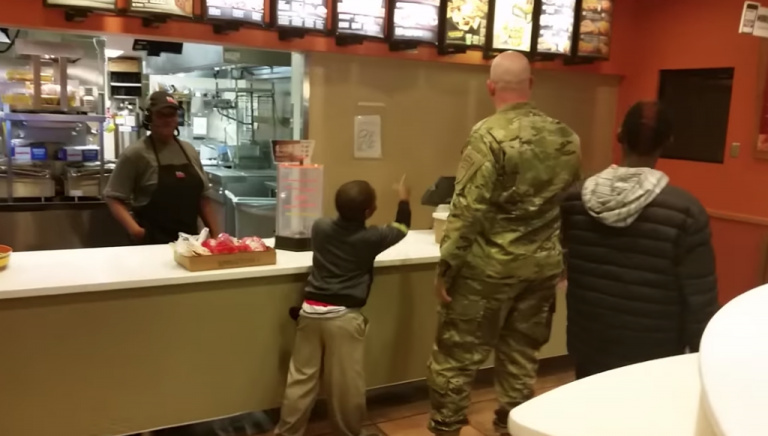 Soldier Stops At Taco Bell Hoping To Escape The Storm but ends up being ...